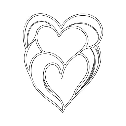Love valentine outline sketch Royalty Free Vector Image