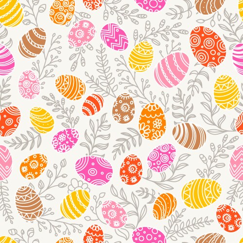 Easter seamless background festive elements Vector Image