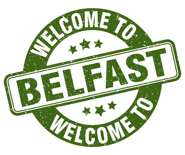 Welcome to belfast stamp round sign Royalty Free Vector
