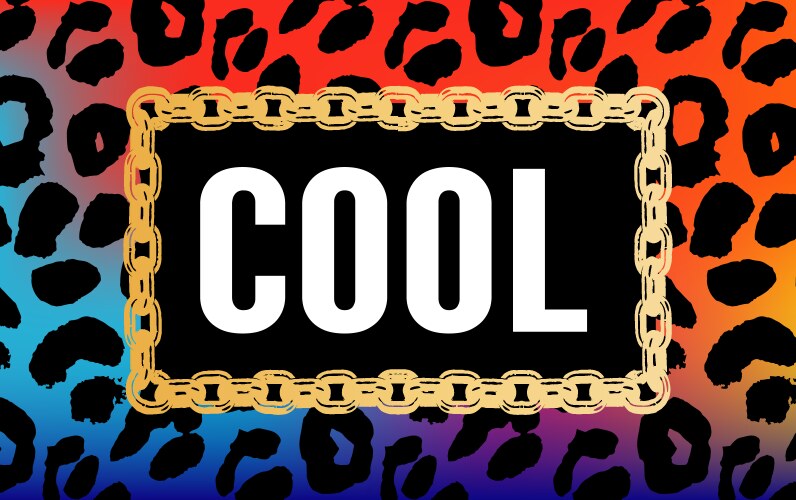 Wild cool slogan ripped off revealing leopard Vector Image