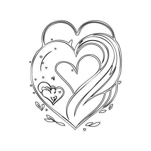 Love valentine outline sketch Royalty Free Vector Image
