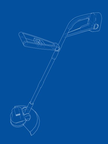 Rotary cutter isometric blueprints Royalty Free Vector Image
