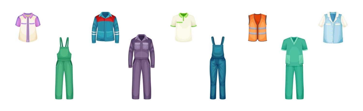 Uniform and workwear clothes for professional Vector Image