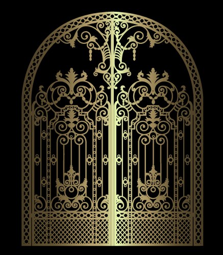 Golden forged gate Royalty Free Vector Image - VectorStock
