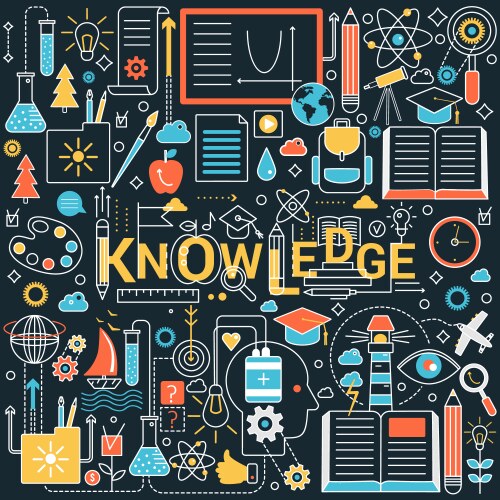 Education conceptknowledge flat Royalty Free Vector Image
