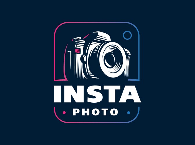 Photo camera logo - classic Royalty Free Vector Image