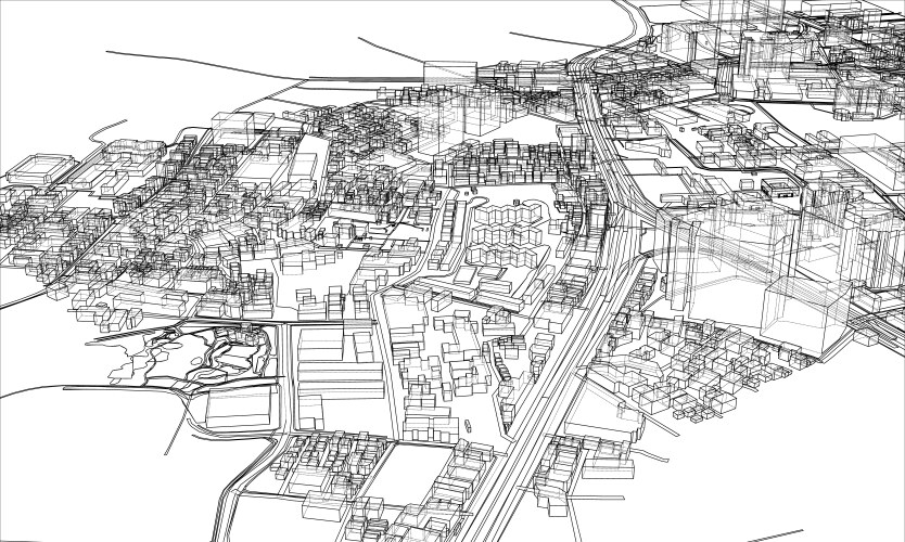 Hand drawn city plan sketch Royalty Free Vector Image