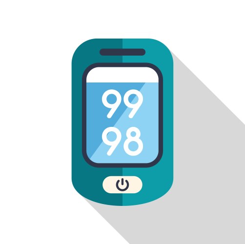 Pulse oximeter measuring blood oxygen saturation Vector Image