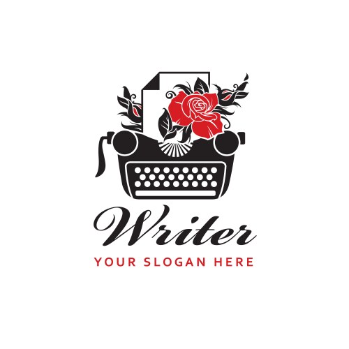 Old typewriter logo design inspiration Royalty Free Vector