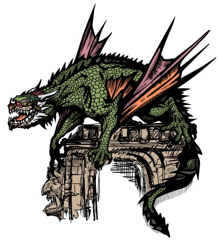 Fire-breathing dragon mythological creature Vector Image