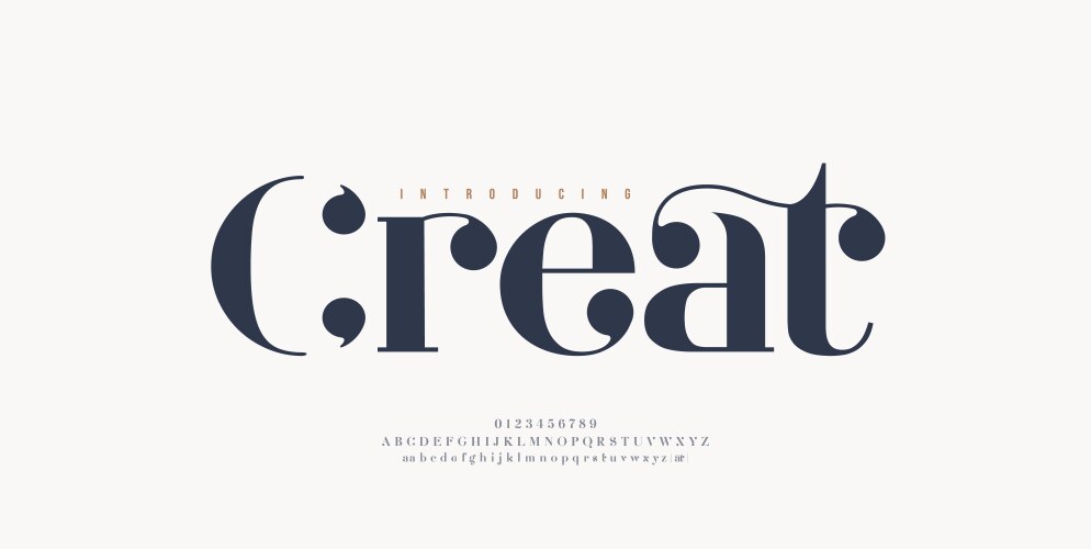 Luxury alphabet letters font typography elegant Vector Image