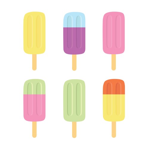 Frozen icecream stick set Royalty Free Vector Image
