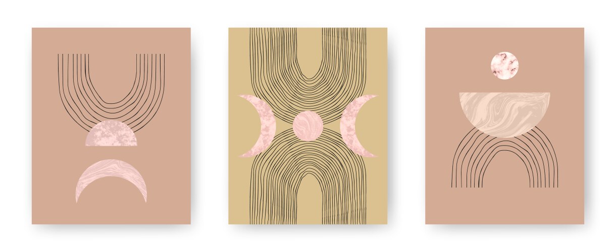 Set with trendy printable cards boho Royalty Free Vector