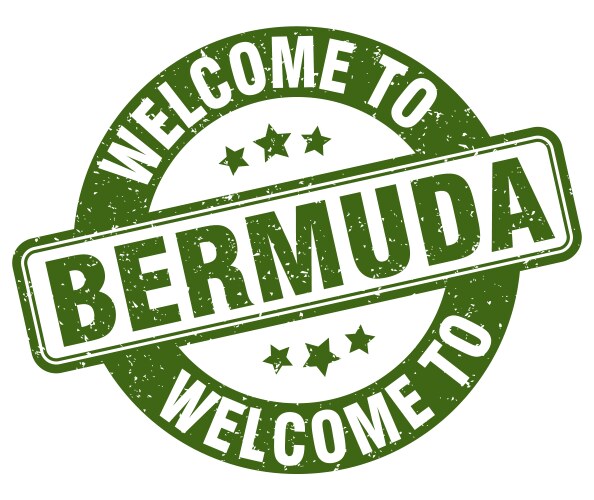 Welcome to bermuda stamp round sign Royalty Free Vector