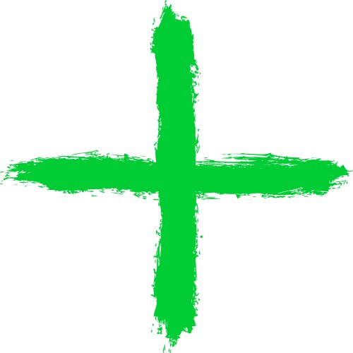 Brush stroke plus sign Royalty Free Vector Image