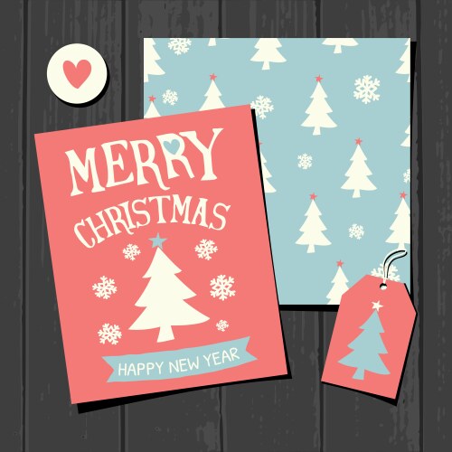 Christmas templates retro paper collection Vector Image
