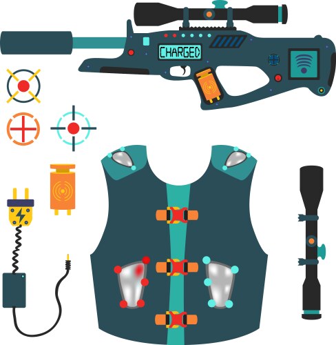 Laser tag game set banners Royalty Free Vector Image