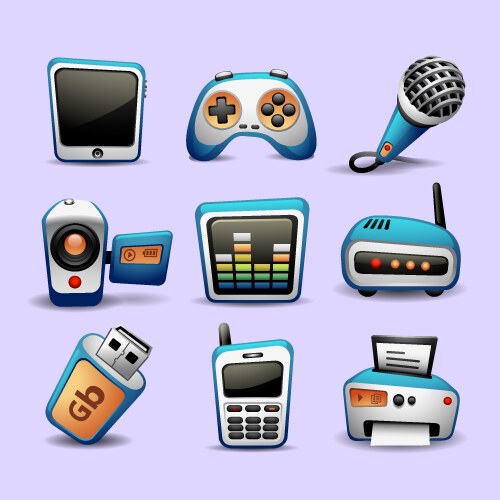 Communication icons retro style Royalty Free Vector Image