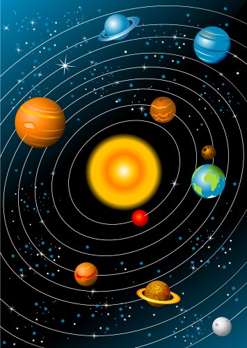 Solar system concept realistic Royalty Free Vector Image