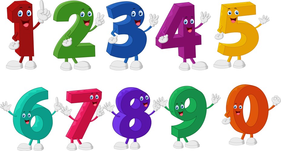 Funny numbers Royalty Free Vector Image - VectorStock