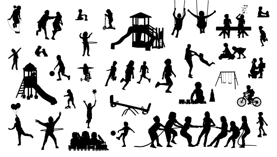Kids Playing Silhouette Png
