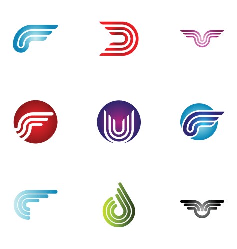 Logo design elements set 15 Royalty Free Vector Image