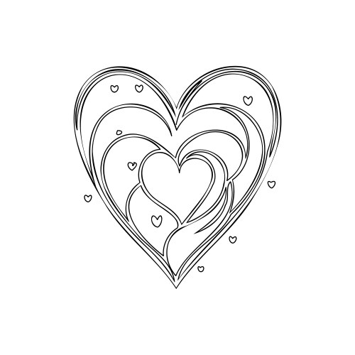 Love valentine outline sketch Royalty Free Vector Image