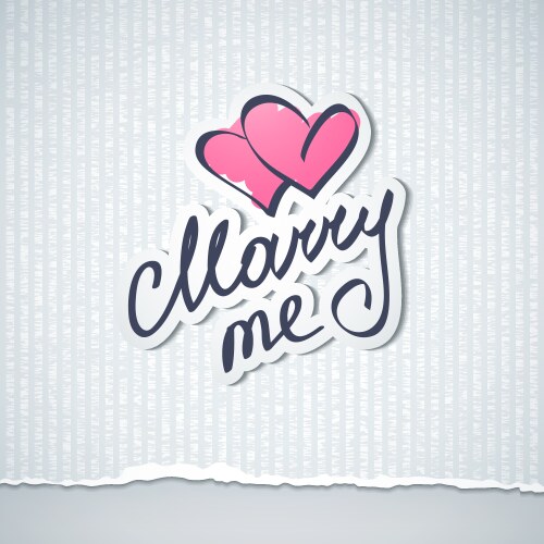 Marry me postal stamp Royalty Free Vector Image