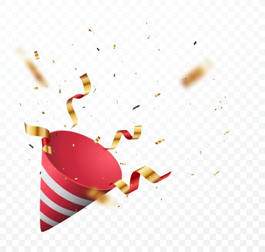 Exploding party popper Royalty Free Vector Image