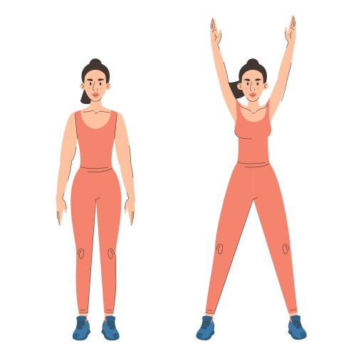 Woman Jumping Jacks Vector Images (73)