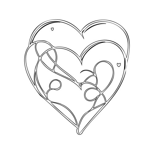 Love valentine outline sketch Royalty Free Vector Image