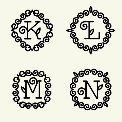 Capital letter k monogram logo emblem Royalty Free Vector