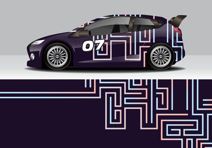 Modern sporty abstract car wrap auto sticker Vector Image