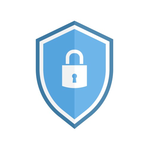 Cyber security logo with shield and check mark Vector Image