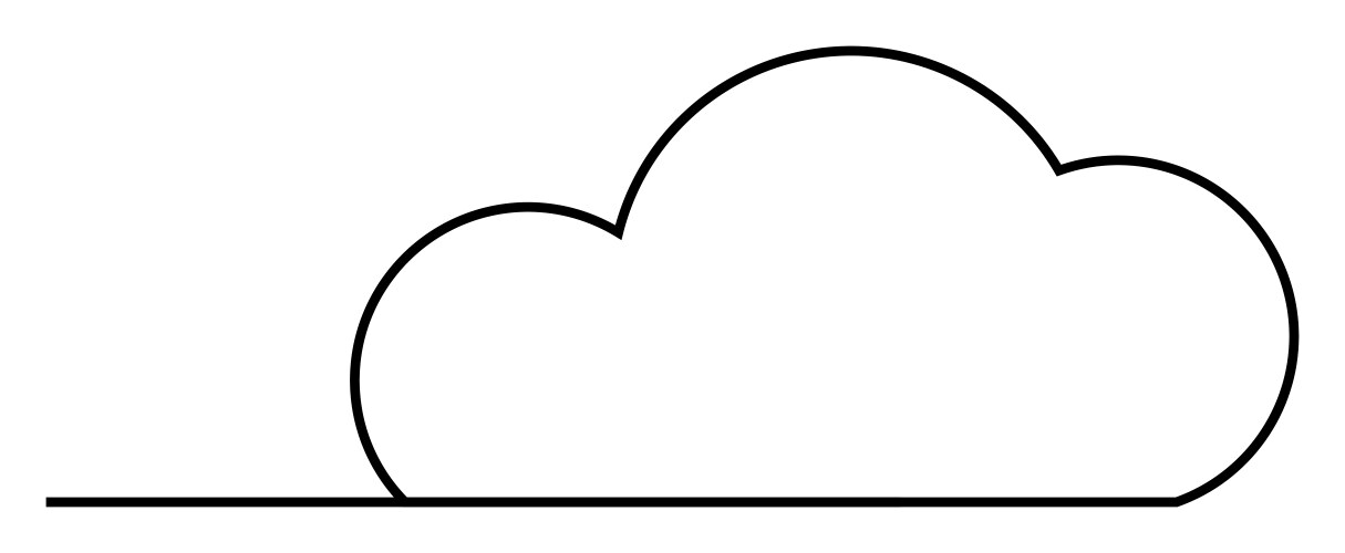 Simple black line drawing of a cloud outline Vector Image