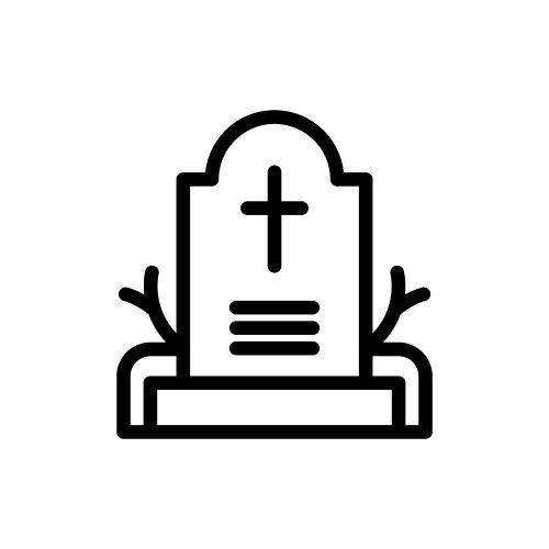 Tombstone icon set rip headstone symbol death Vector Image
