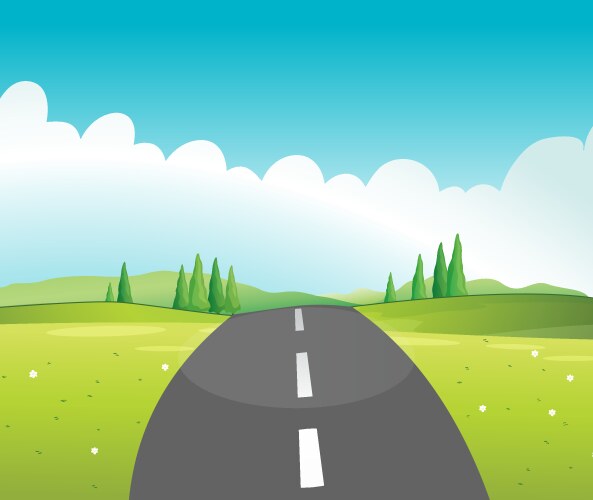 A narrow road Royalty Free Vector Image - VectorStock