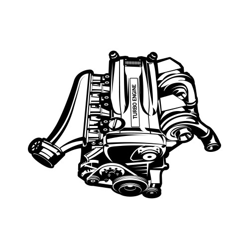Cartoon turbo engine Royalty Free Vector Image