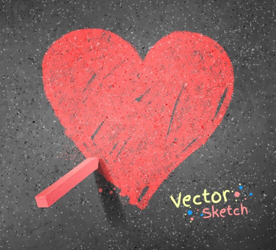 Chalk drawn collection of valentine hearts Vector Image