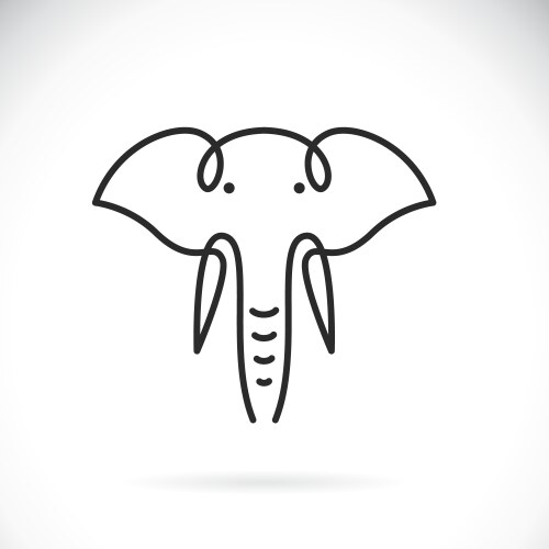 One line elephant head design silhouette Vector Image