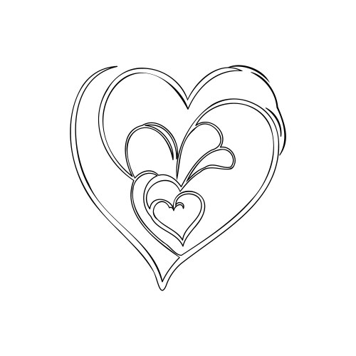 Love valentine outline sketch Royalty Free Vector Image