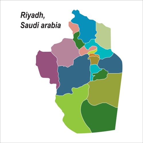 Map of riyadh saudi arabia Royalty Free Vector Image