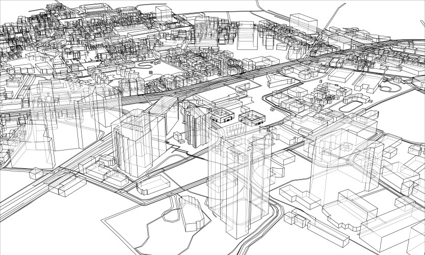 Hand drawn city plan sketch Royalty Free Vector Image