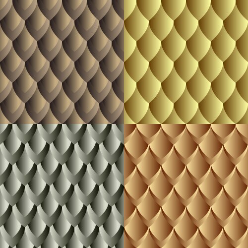 White dragon scales seamless background texture Vector Image