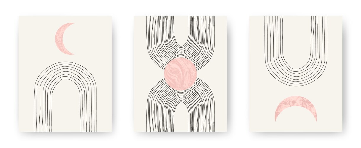 Set with trendy printable cards boho Royalty Free Vector