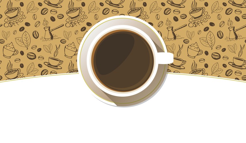 Coffee cup top view flat icon Royalty Free Vector Image