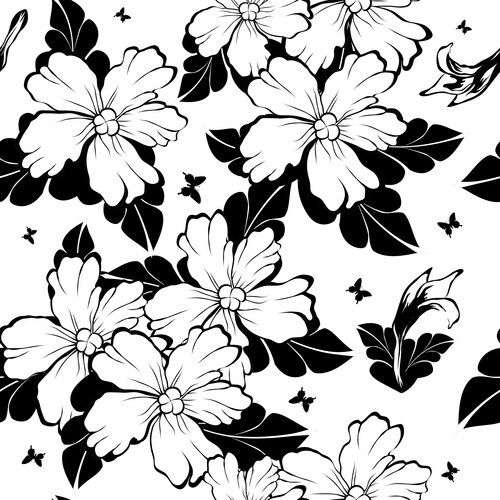 Seamless pattern of floral motifs Royalty Free Vector Image