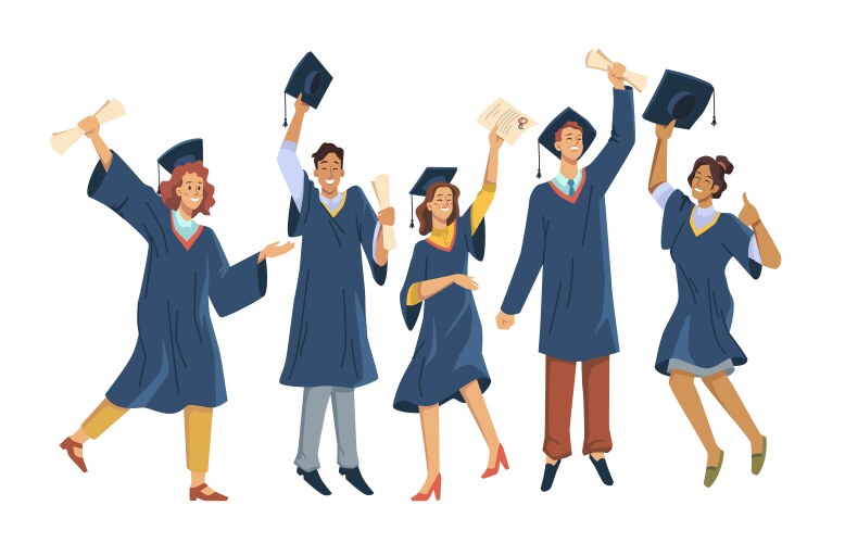 Graduation students background Royalty Free Vector Image
