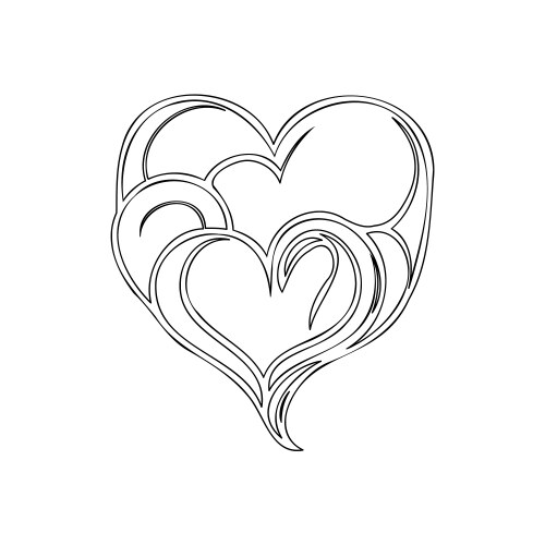 Love valentine outline sketch Royalty Free Vector Image