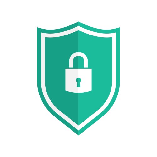 Cyber security logo with shield and check mark Vector Image